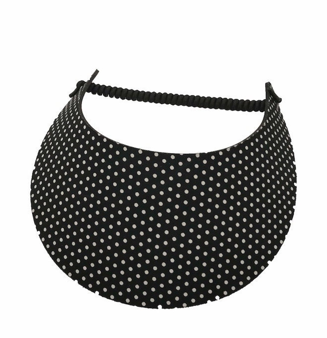 Fabric Foam Coil Sun Visor for Women - "black & White Polka Dot ...