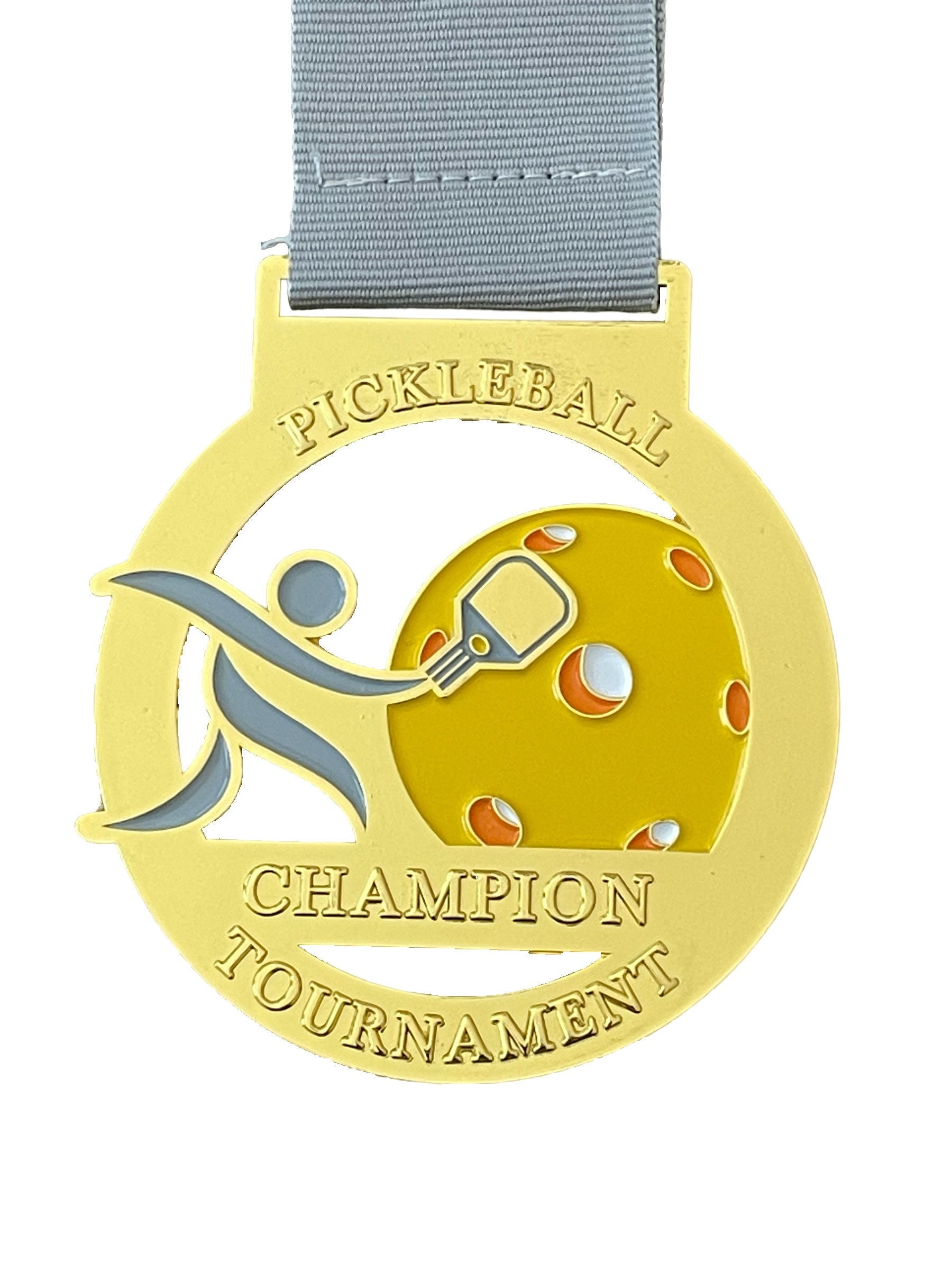 Pickleball Medal - Gold - 3' Pickleball Medal Award With Free Ribbon ...