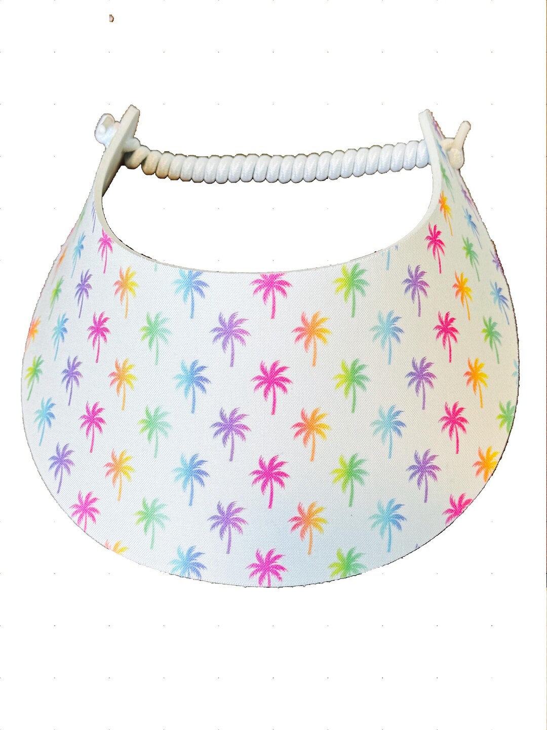 Fabric Foam Coil Sun Visor for Women - "rainbow Palm Trees ...