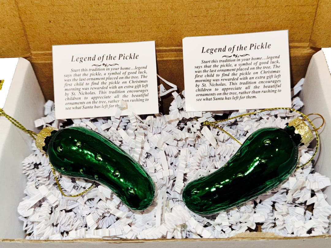 Christmas Pickle Tree Ornaments - Includes 2 Pickles & 2 Legend of the ...