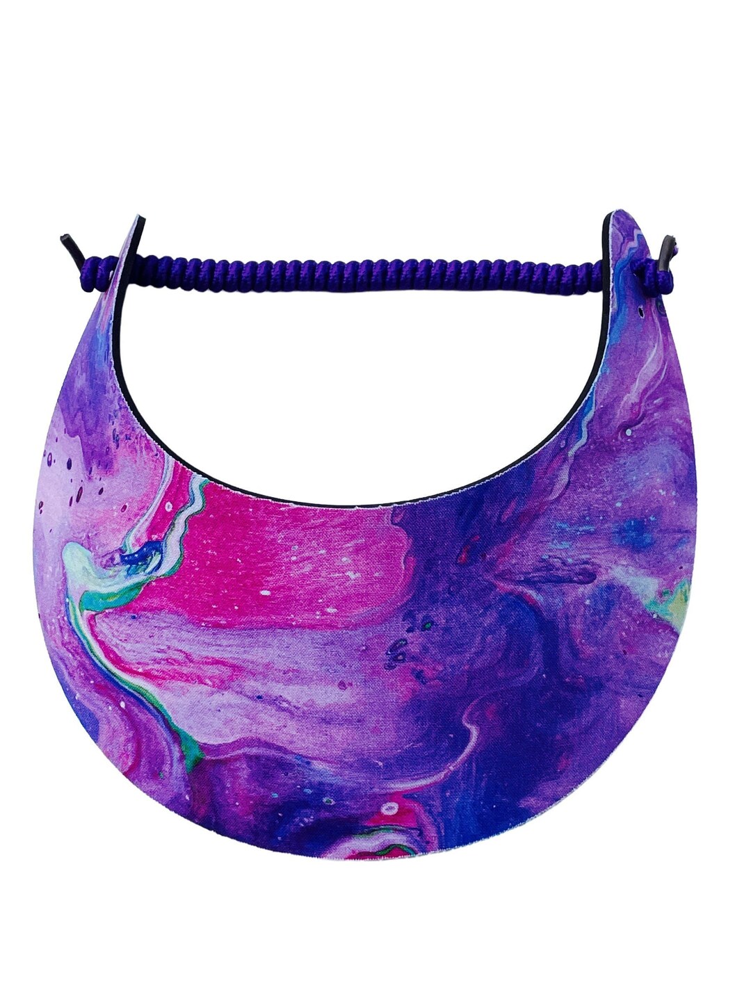 Fabric Foam Coil Sun Visor for Women - "abstract Purple" - Pickleball ...