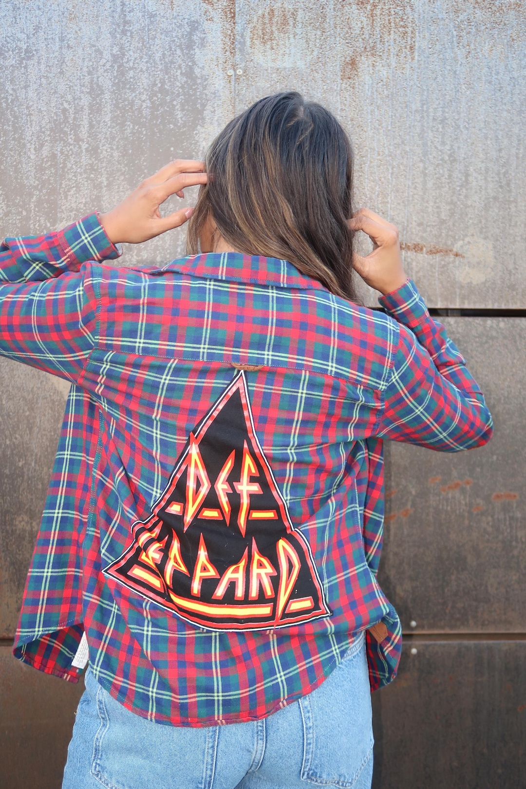 Def Leppard Flannel Red and Black Plaid Vintage Def Leppard Band ...