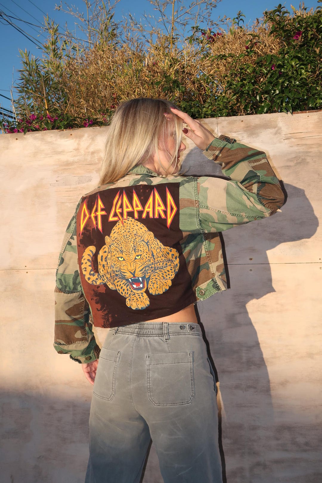 Def Leppard Leopard Green Military Camo Jacket Def Leppard Band Army ...