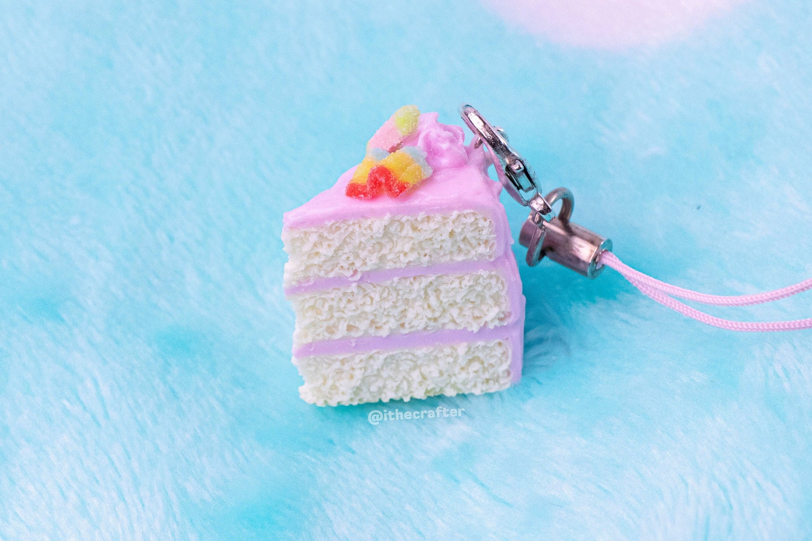 Miniature Candy Cake Keychain Charm // Polymer Clay Food Jewelry/stitch ...