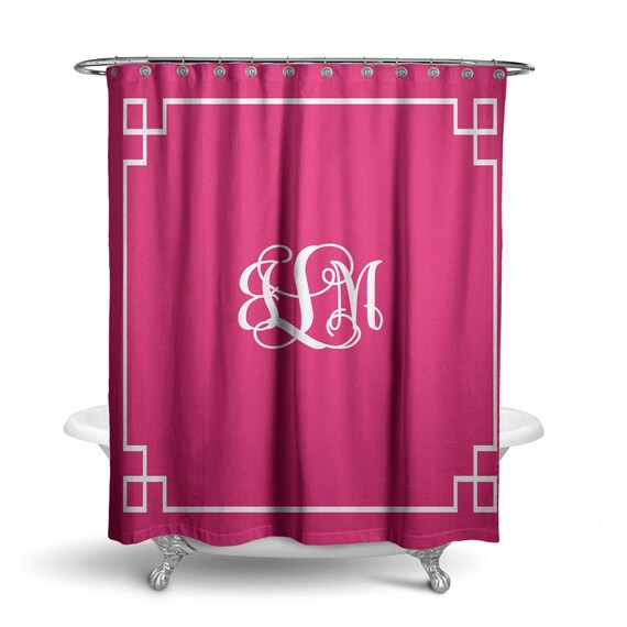 Personalized Shower Curtain Hot Pink Shower Curtain Extra Etsy