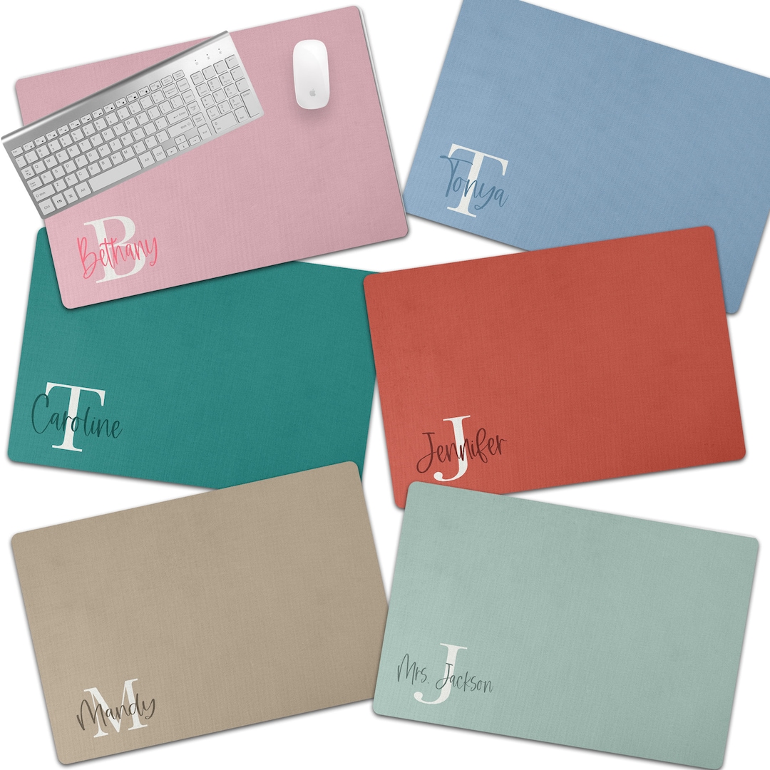 Name Desk Pad, Personalized Desk Cushion Pad Monogram Name Desk Blotter ...