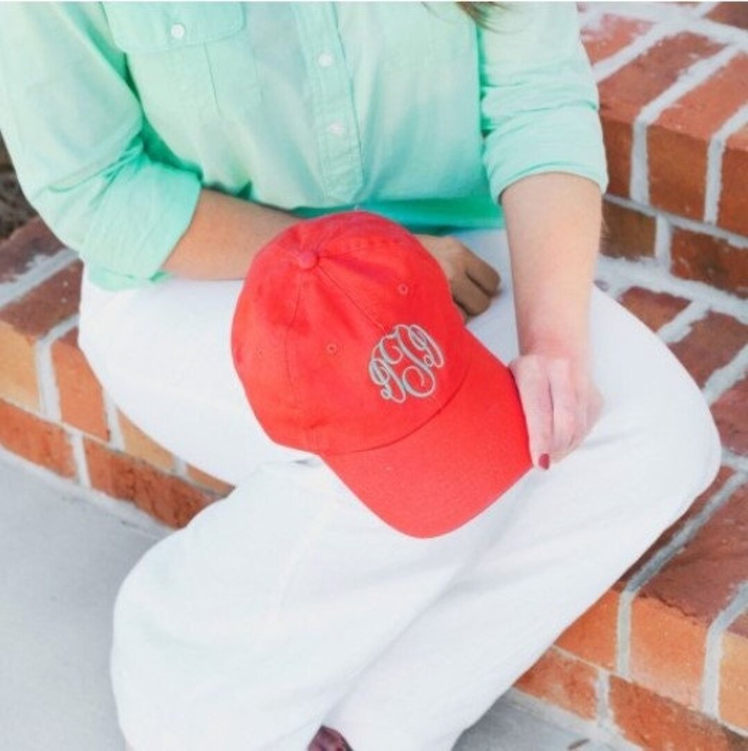 Personalized Coral Cap, Adult Cap, Coral, Cute Hat, Monogrammed ...