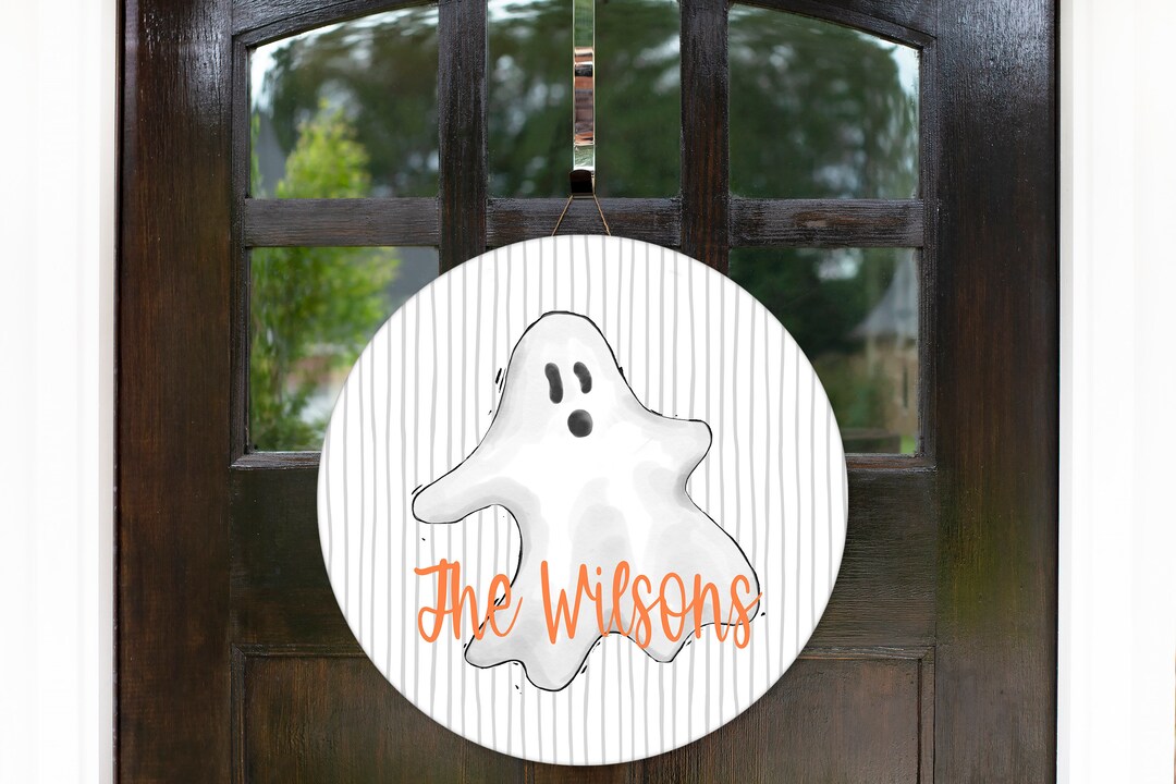 Halloween Door Hanger Halloween Ghost Custom Personalized - Etsy
