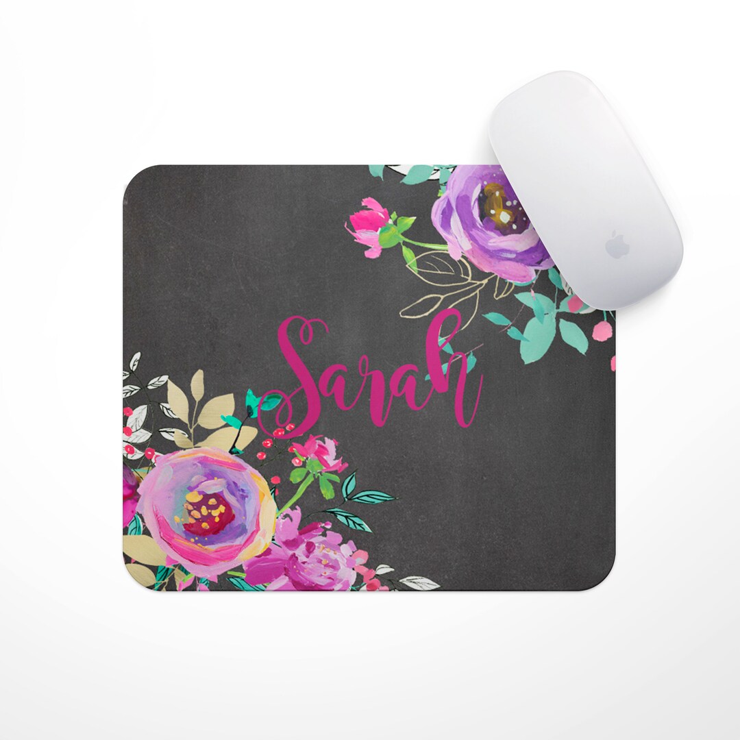 Personalized Mouse Pad-monogram Mouse Pad-desk Accessories-watercolor ...