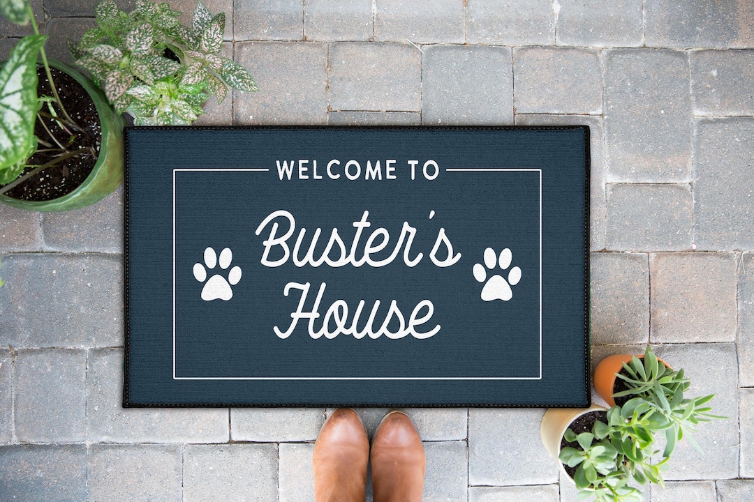 Custom Door Mat With Dog Name Housewarming Gift Custom Outdoor Doormat ...