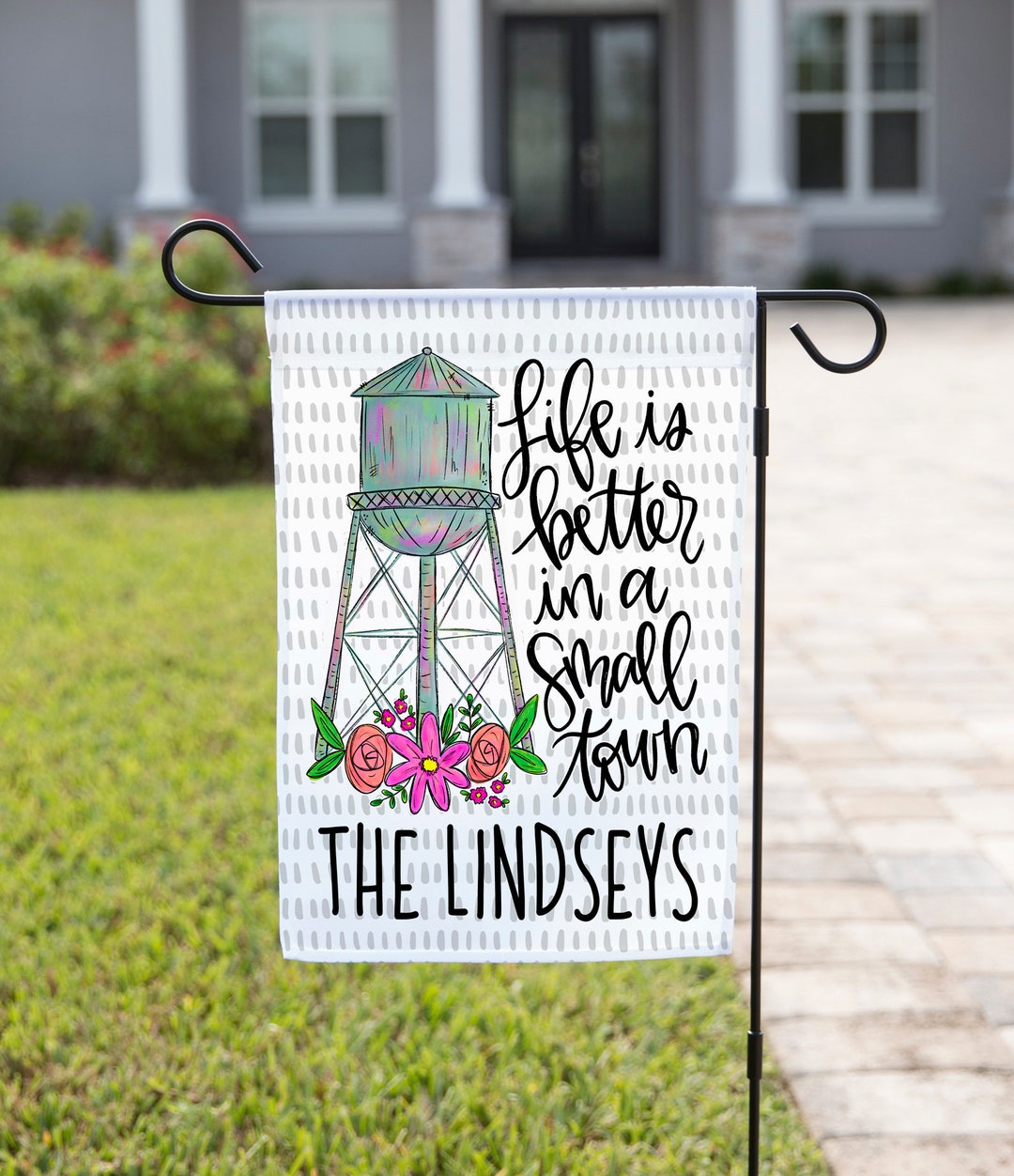 Summer Garden Flag, Small Town Yard Flag, Summer House Flag, Preppy ...