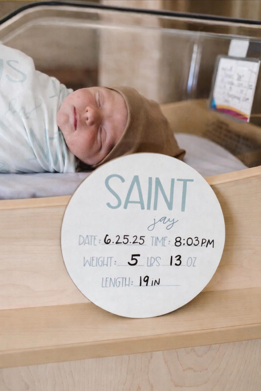 Custom Baby Stat Sign Arrival Announcement Sign Baby Name With Birth ...