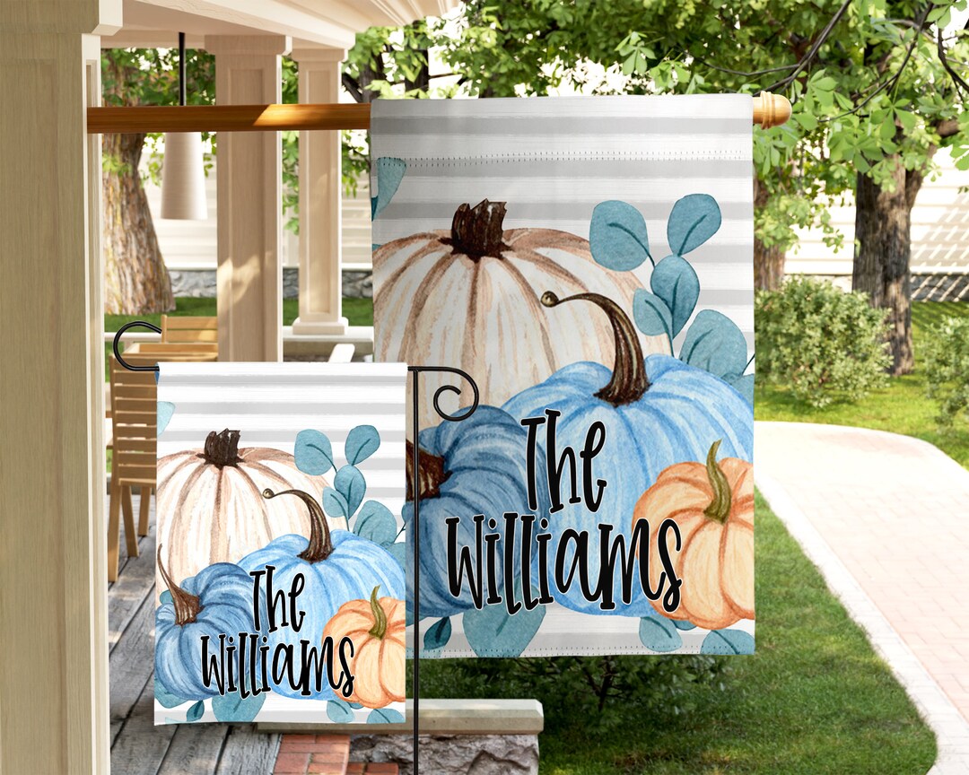 Fall Flag Personalized Pumpkin Garden Flag Preppy Halloween - Etsy