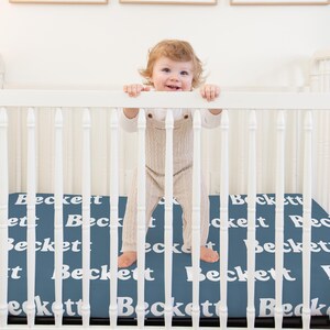 Personalized Baby Crib Sheet Boy Monogrammed Fitted Crib Sheet Girl ...