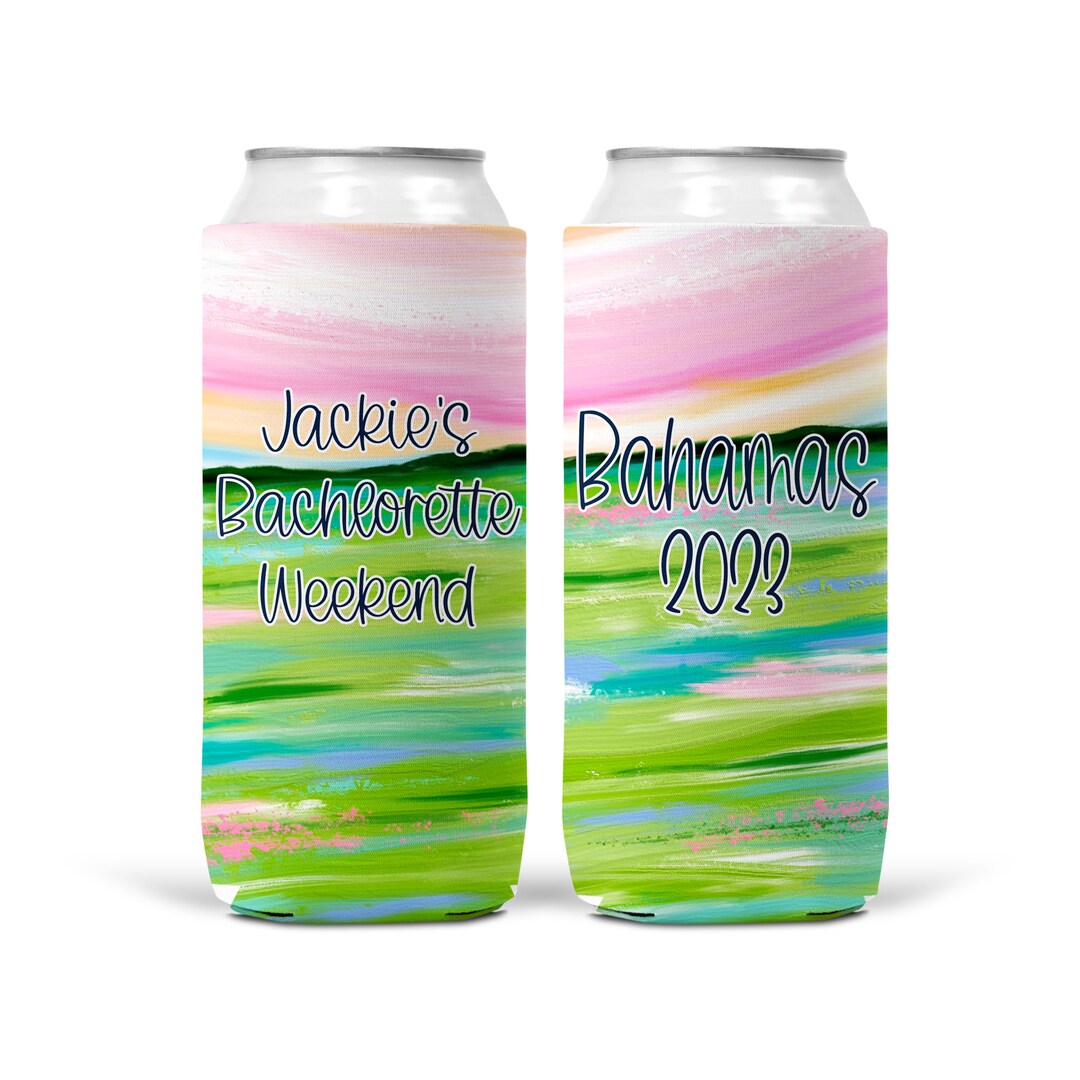 Tropical Can Cooler, Beach Party Favor, Luau Bachelorette Party Favor ...