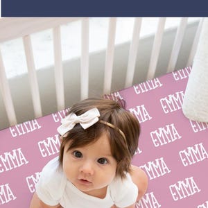 Personalized Baby Crib Sheet Boy Monogrammed Fitted Crib Sheet Girl ...