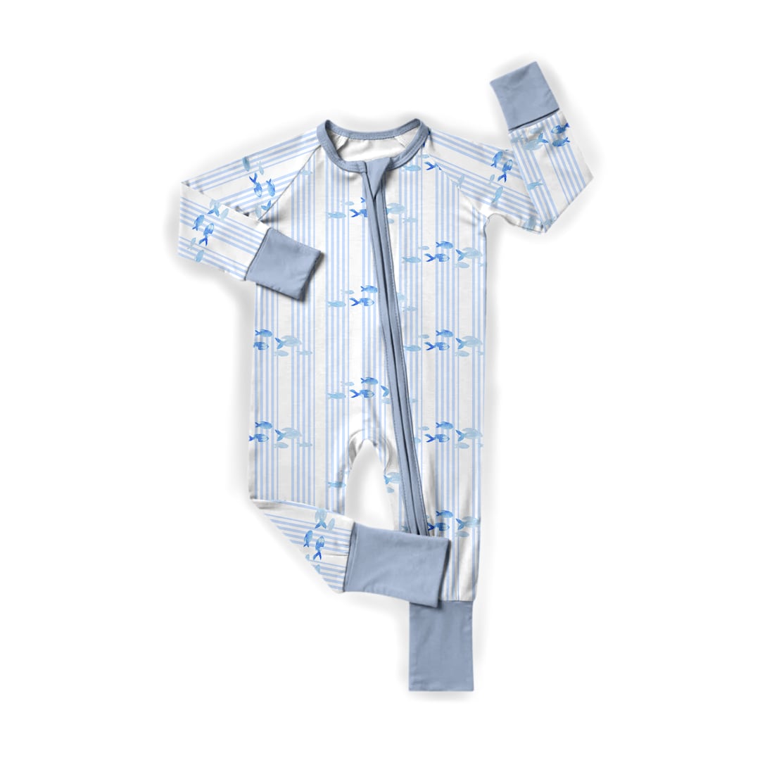 Baby Pajamas, Bamboo Sleeper Zippy, Coastal Waves Pajama Sleeper ...