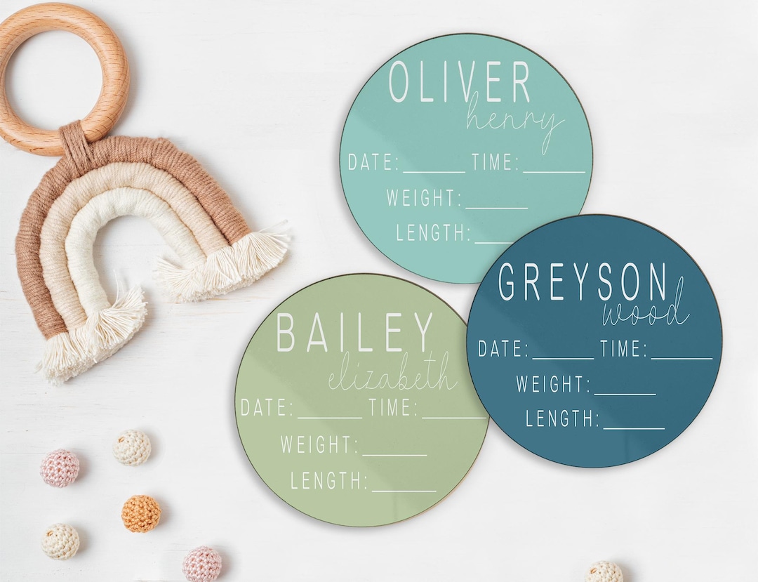 Newborn Name Sign for Hospital Birth Stat Sign Baby Photo Prop Birth ...