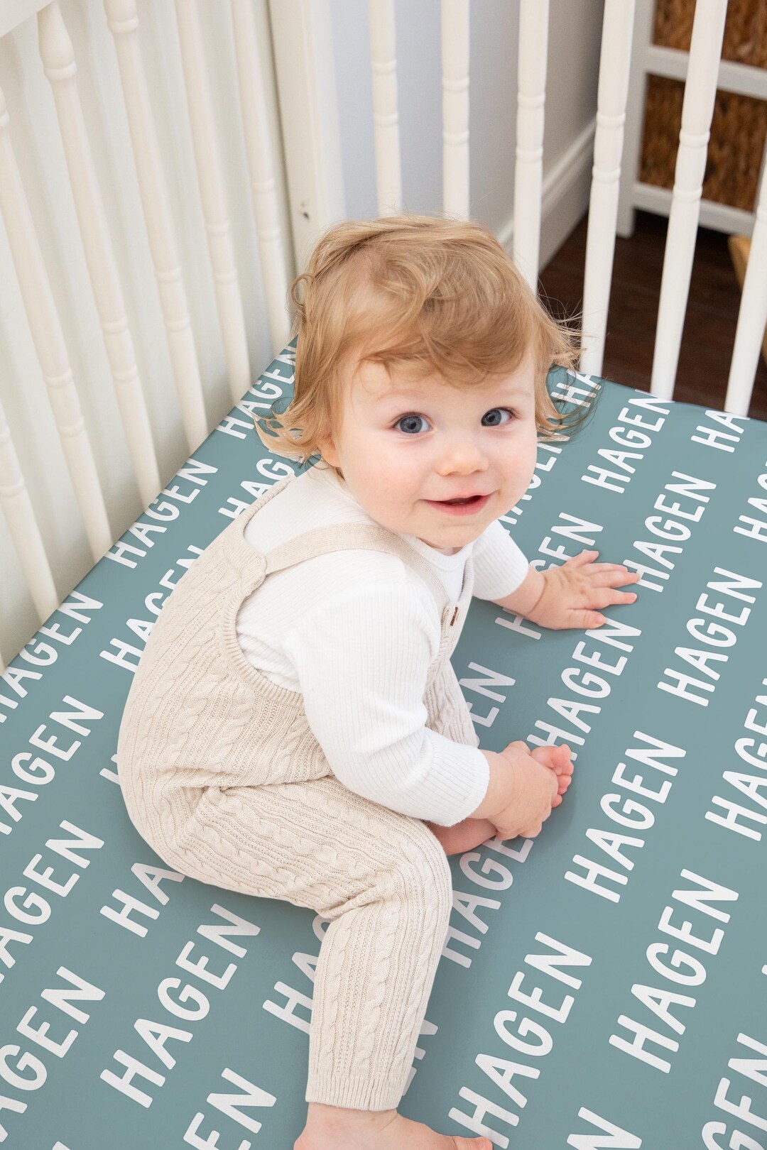 Personalized Baby Crib Sheet Boy Monogrammed Fitted Crib Sheet Girl ...