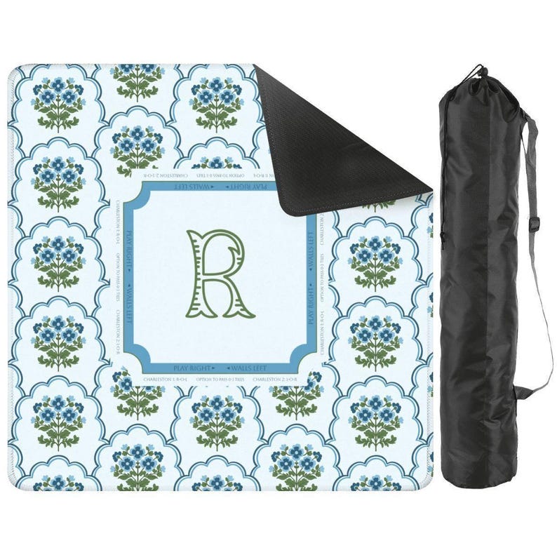 Custom Neoprene Mahjong Mat W Rules – Watercolor Floral Neoprene ...