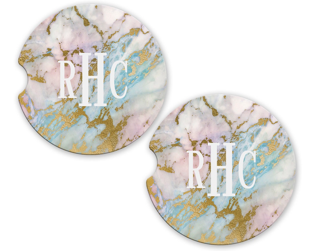 Monogrammed Car Coasters, Monogrammed Coaster Set, Personalized Car ...