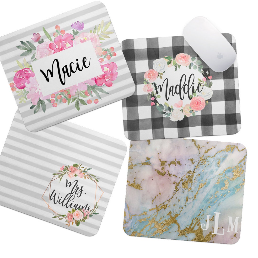 Personalized Mouse Padmonogram Mouse Pad-desk Accessories-watercolor ...