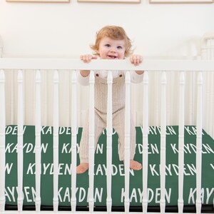 Personalized Baby Crib Sheet Boy Monogrammed Fitted Crib Sheet Girl ...