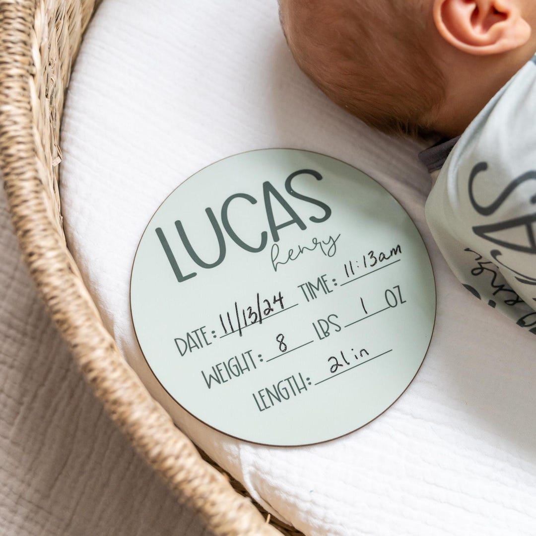 Custom Birth Details Sign Baby Shower Gift Nursery Wall Decor ...
