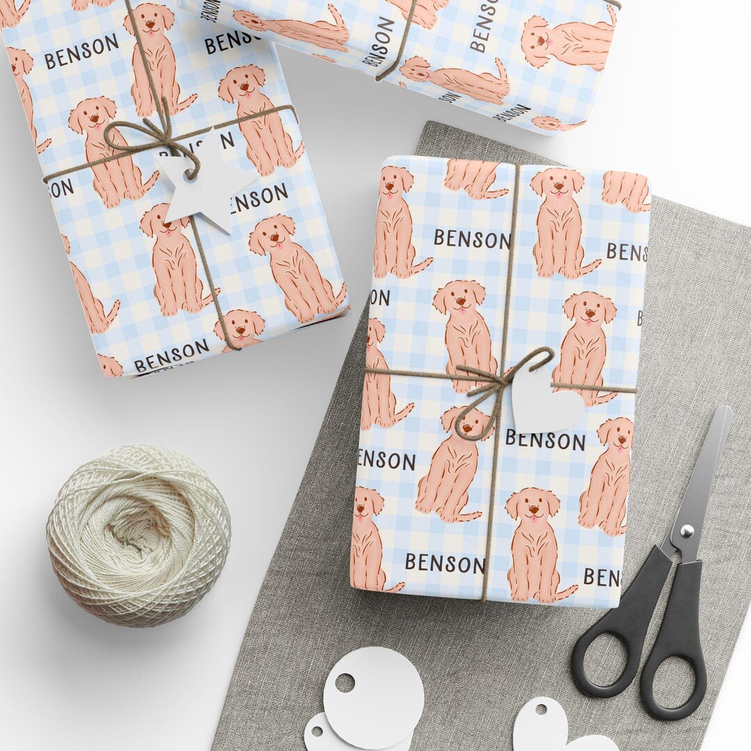 Puppy Dog Birthday Gift Wrap - Etsy