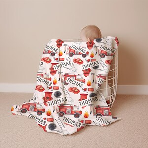 Firefighter Nursery Decor Soft Baby Blanket Fire Station Theme Toddler ...