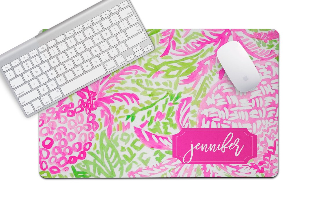 Personalized Desk Mat Preppy Pineapple Desk Mat | Office | Desk ...