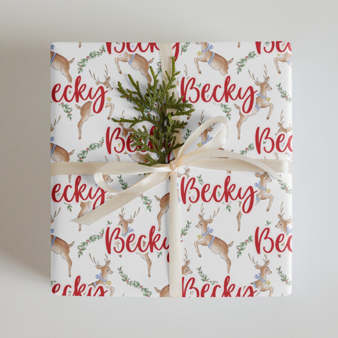 Custom Christmas Wrapping Paper 3 Sheets Add Any Name - Etsy