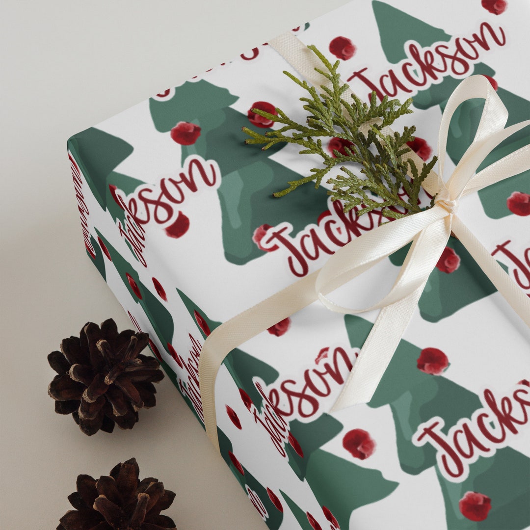Custom Christmas Wrapping Paper 3 Sheets Add Any Name - Etsy