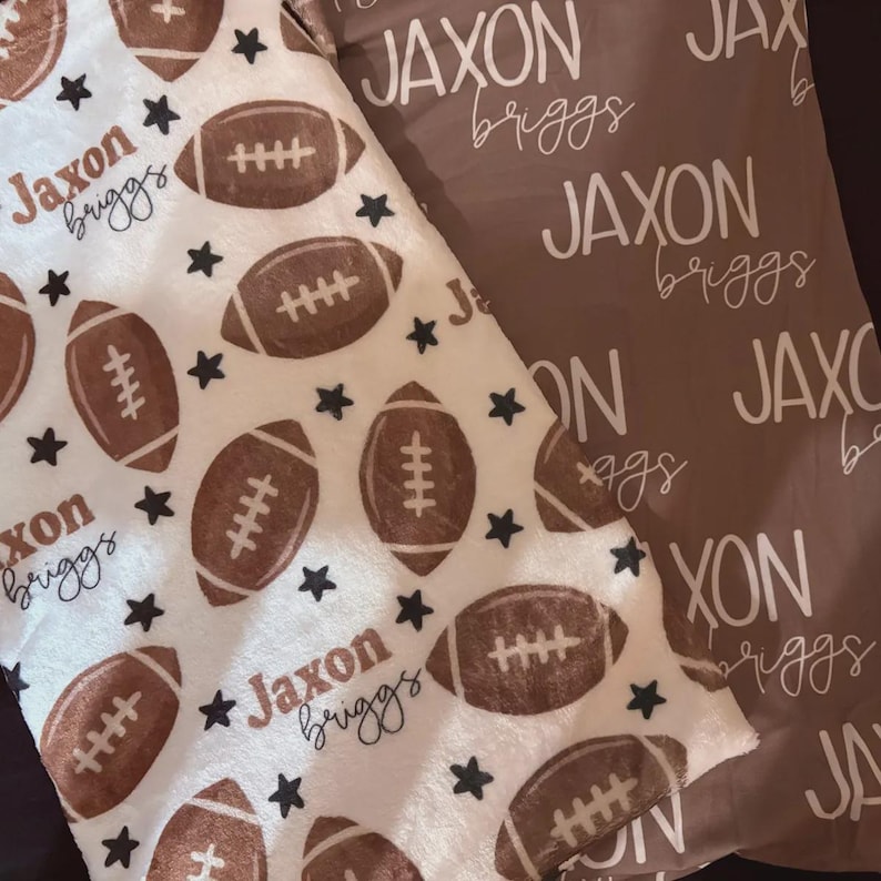 Personalized Football Blanket: Stadium Comfort, Custom Name - Etsy