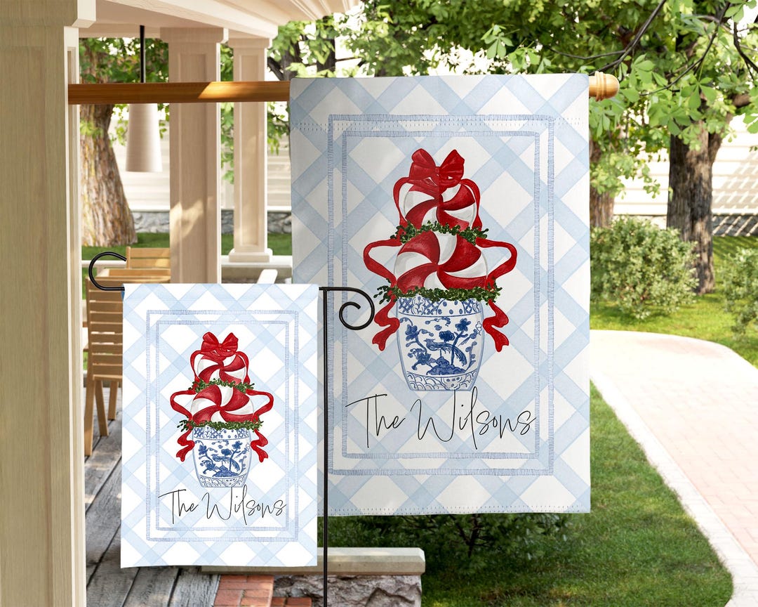 Custom Christmas Peppermint Tree Welcome Home Sign Display Garden Flag ...