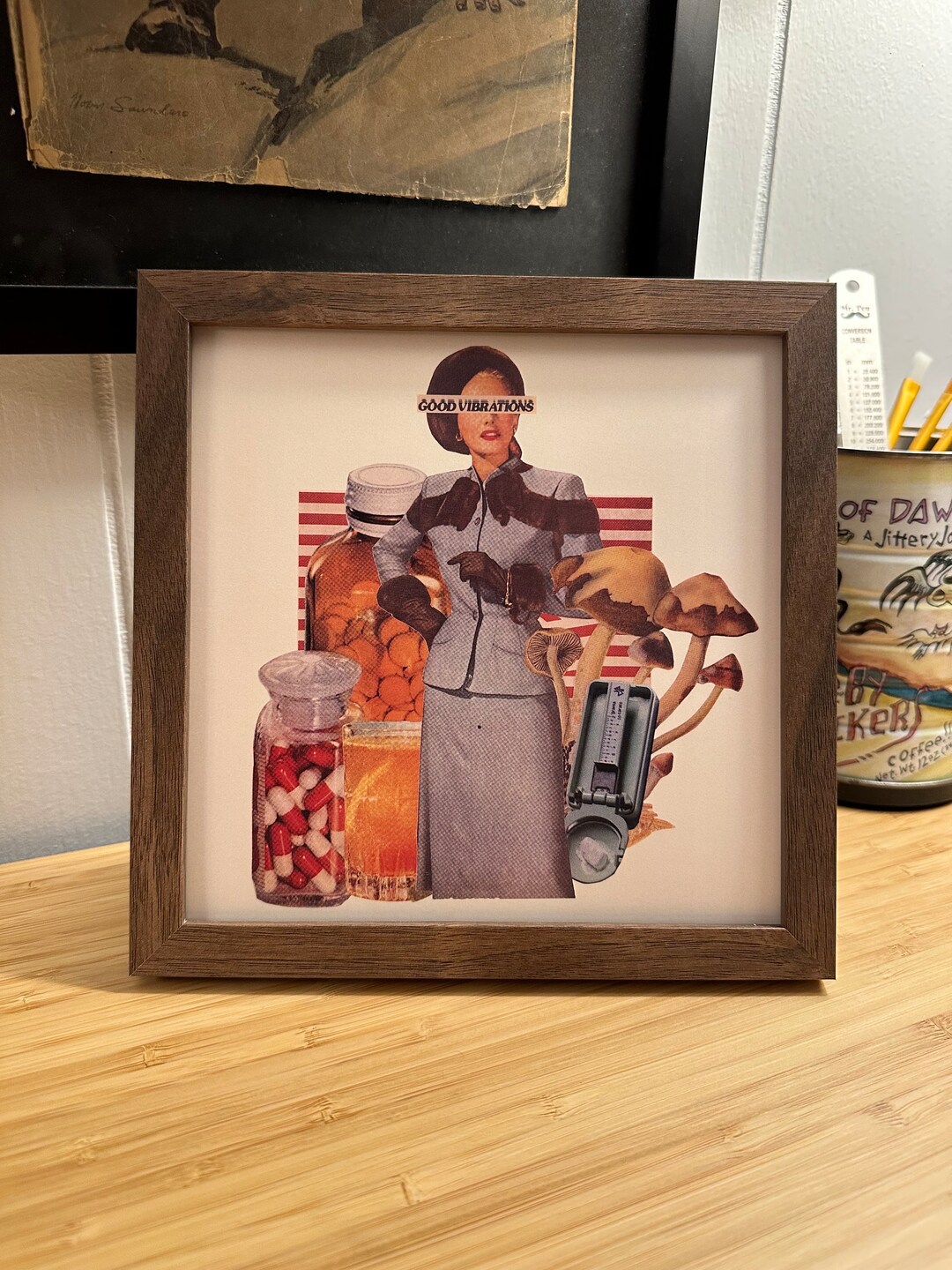 Good Vibrations, Mushrooms Collage Print - Etsy
