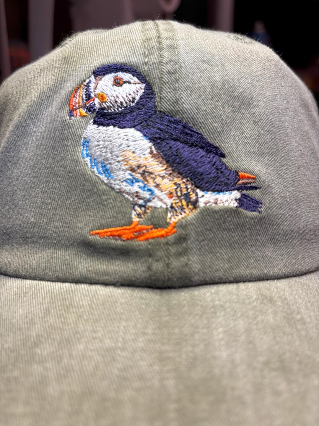 Puffin Bird Embroidered Baseball Hat, Embroidered Gift for Bird Lovers ...