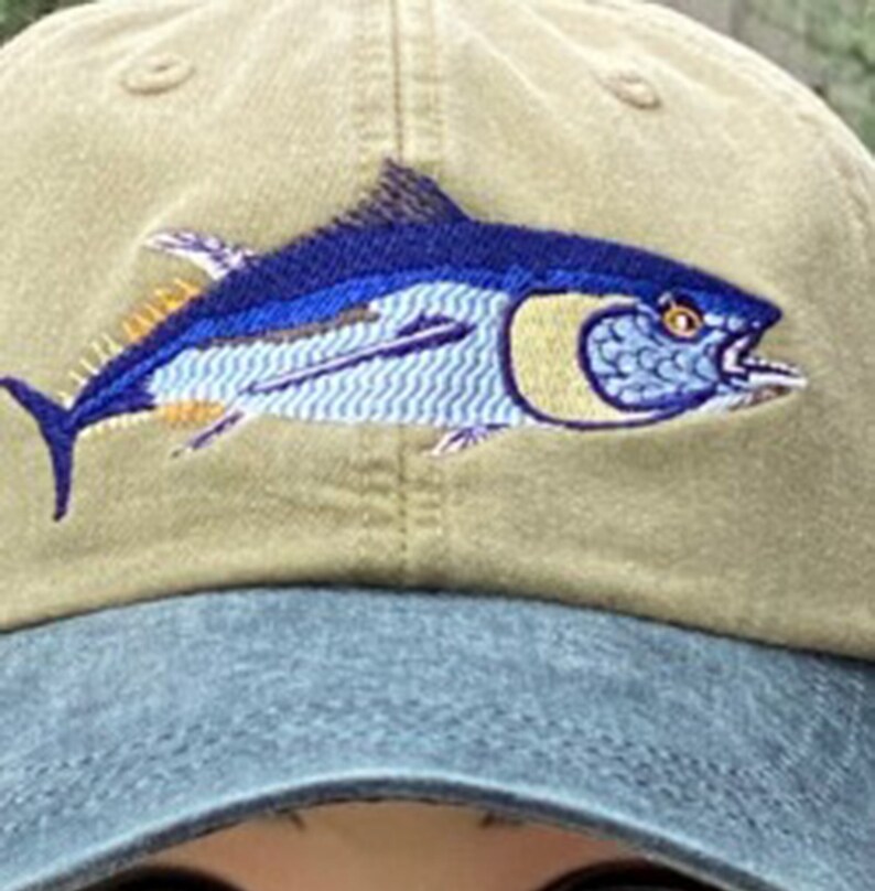 Bluefin Tuna Embroidered Baseball Hat With Adjustable Fit, Fishing Hat ...