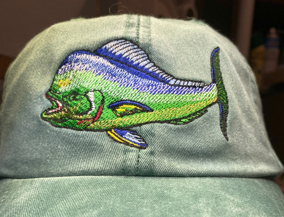 Mahi-mahi Embroidered Baseball Hat With Adjustable Strap - Sport ...