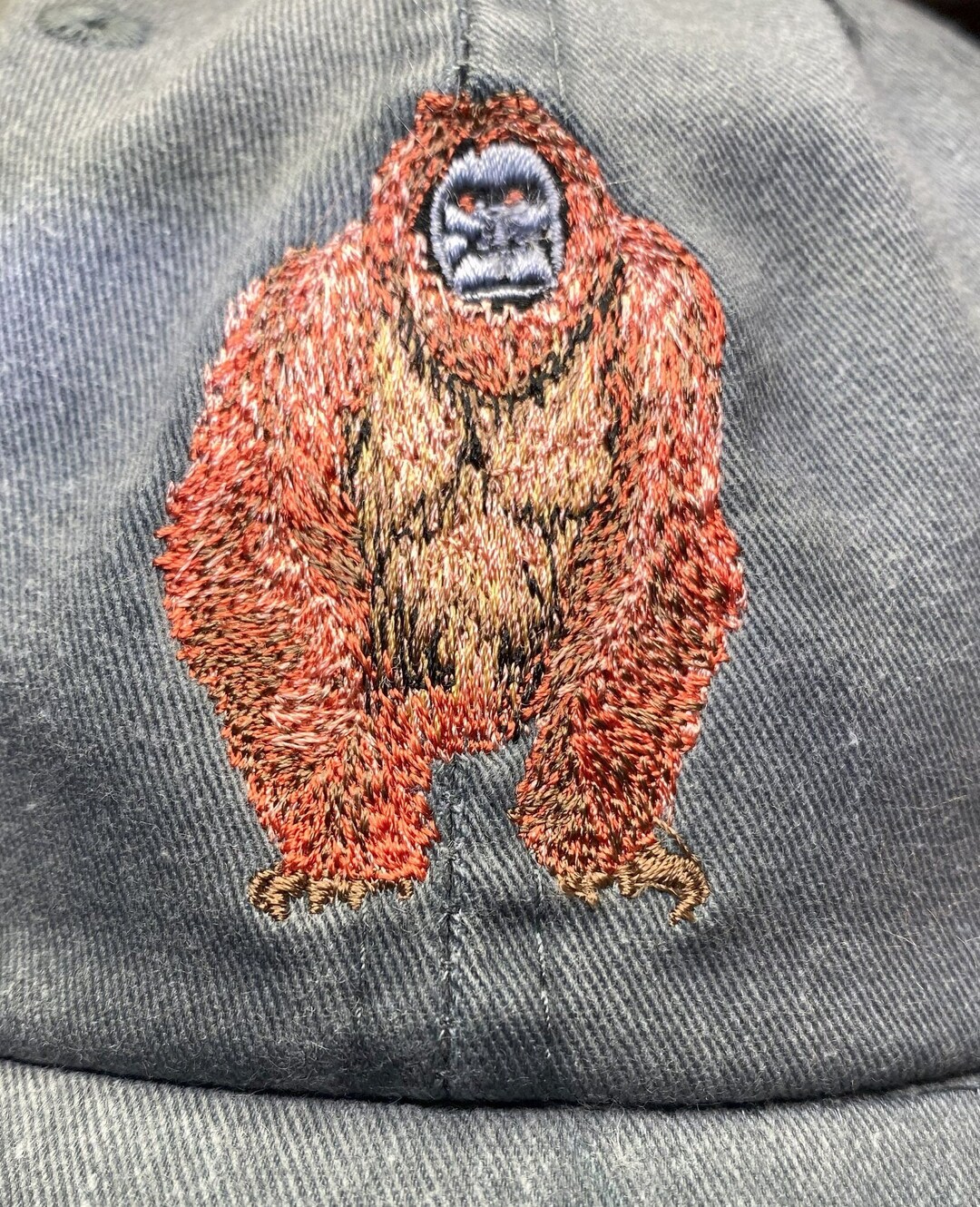 Embroidered Orangutan Dad Hat: Garment-washed Cotton Cap - Etsy