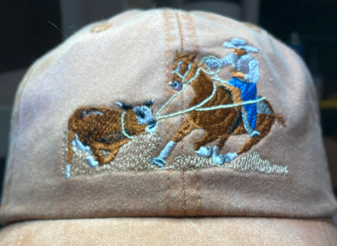 Calf Roping Embroidered Cap, Dad Mom Cap, Rodeo Hat, Baseball Hat - Etsy
