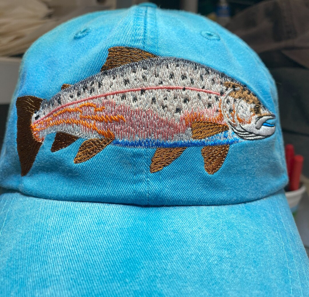 Atlantic Salmon Embroidered Baseball Hat, Adjustable Fit, Fish Hat - Etsy