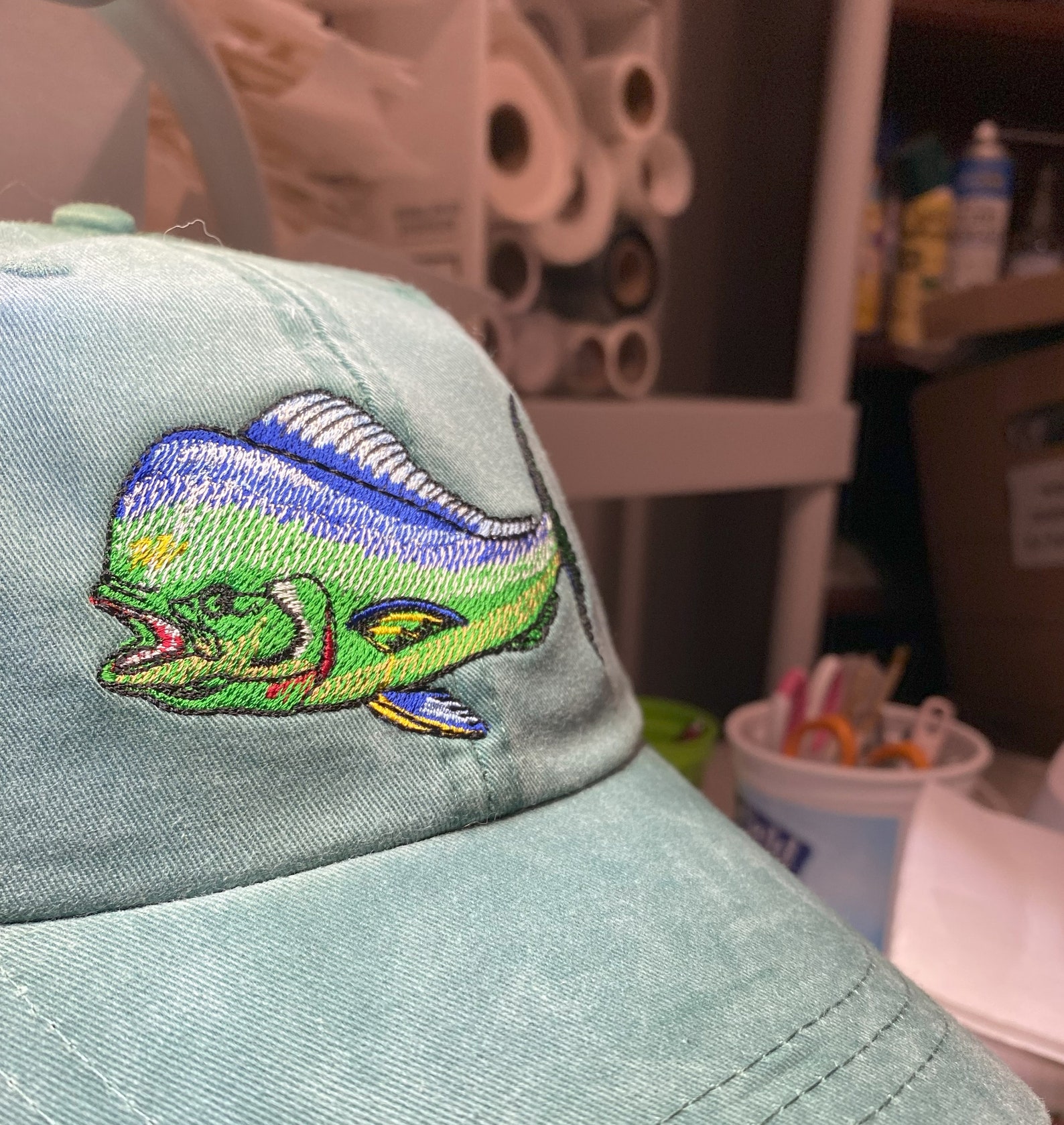 Mahi-mahi Embroidered Baseball Hat With Adjustable Strap - Sport ...