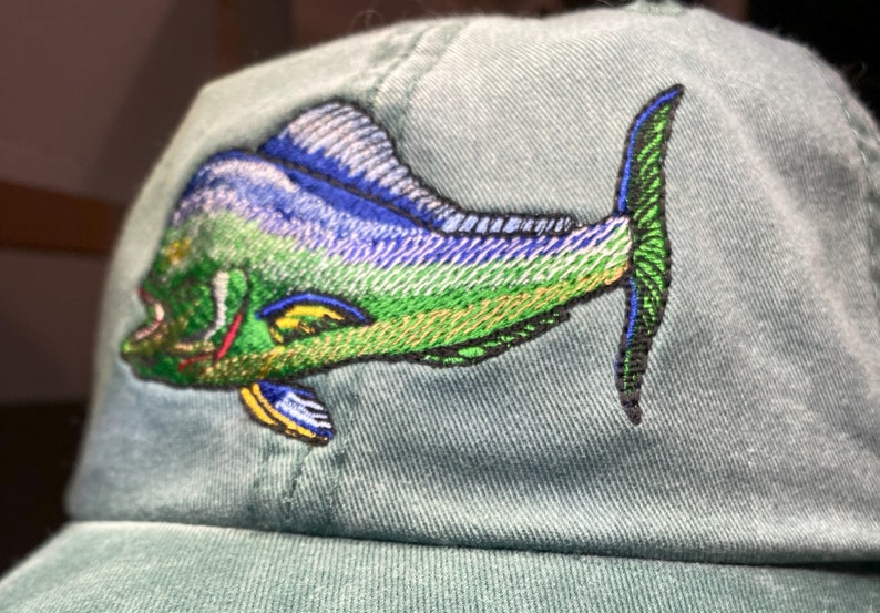 Mahi-mahi Embroidered Baseball Hat With Adjustable Strap - Sport ...