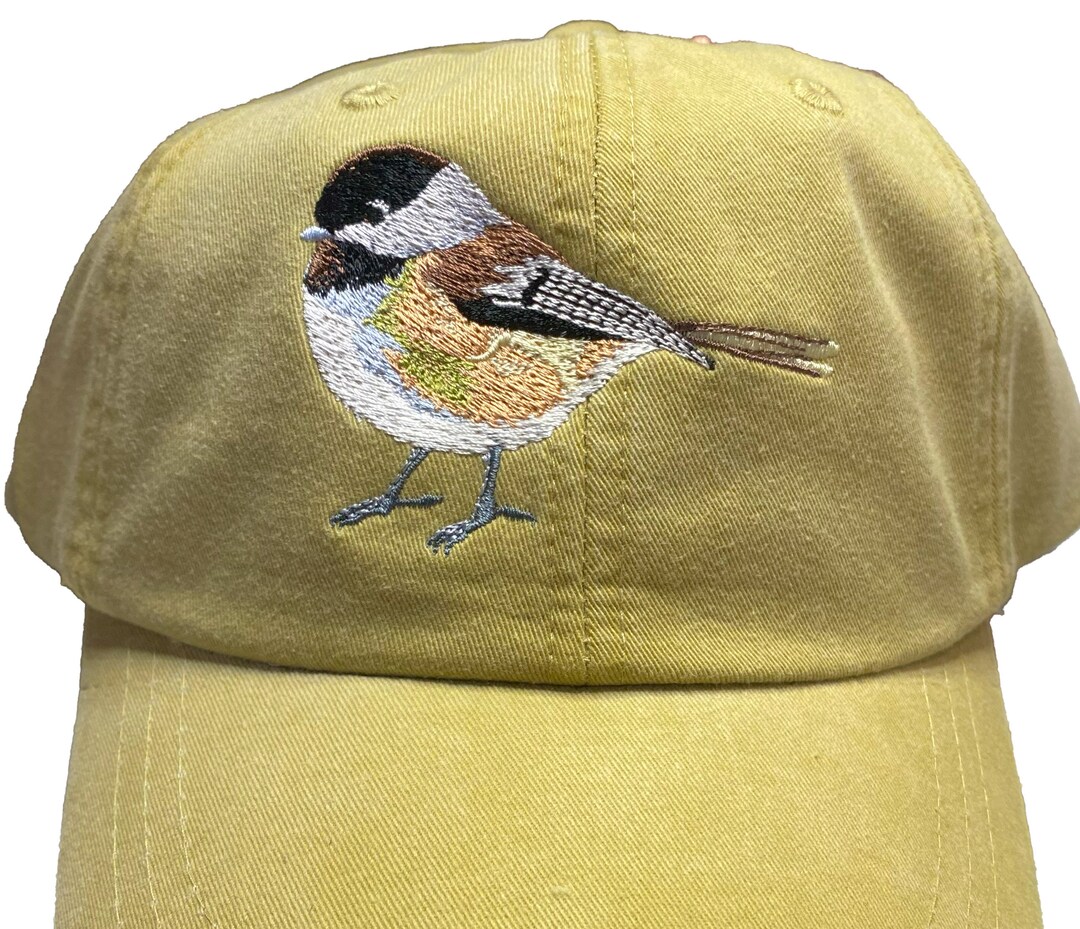 Chickadee Bird Embroidered Baseball Hat, Embroidered Gift for Bird ...