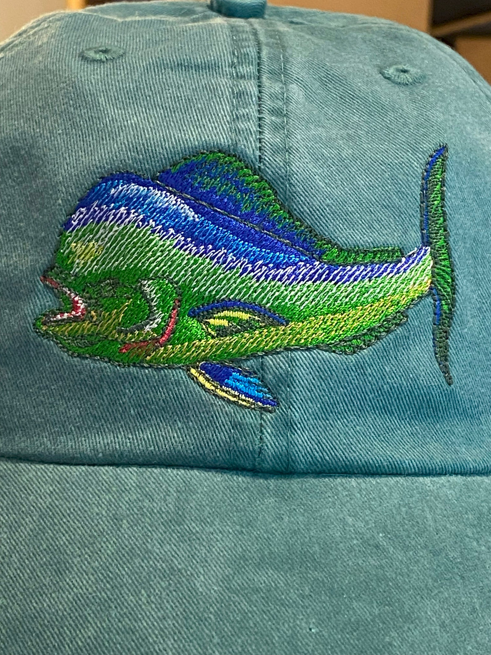 Mahi-mahi Embroidered Baseball Hat With Adjustable Strap, Sport Fishing ...