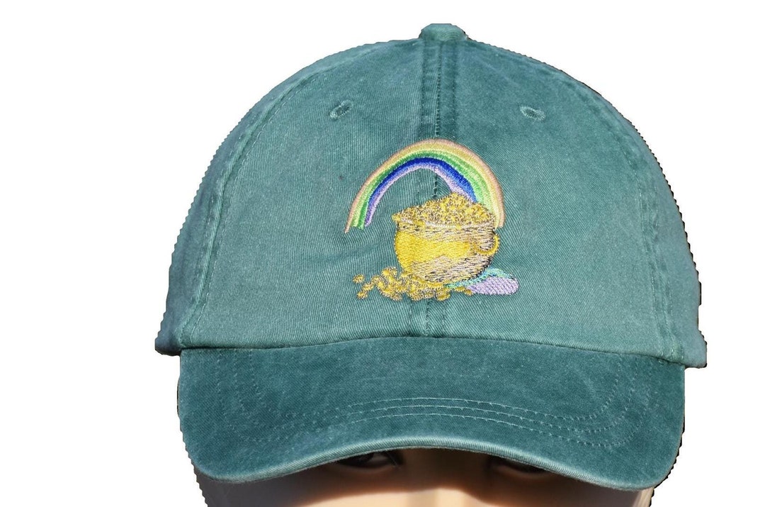 St. Patrick's Day Cap With a Touch of Gold Embroidery, Pot of Gold Cap ...
