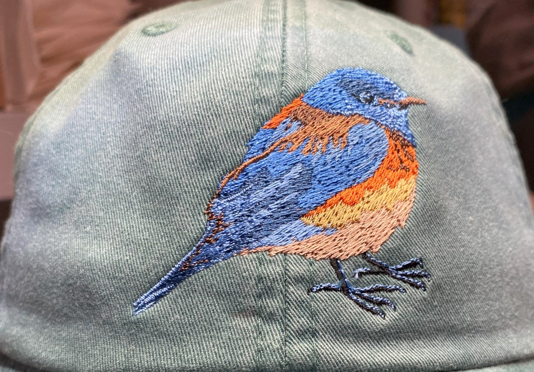 Bluebird Embroidered Baseball Hat, Embroidered Gift for Bird Lovers ...