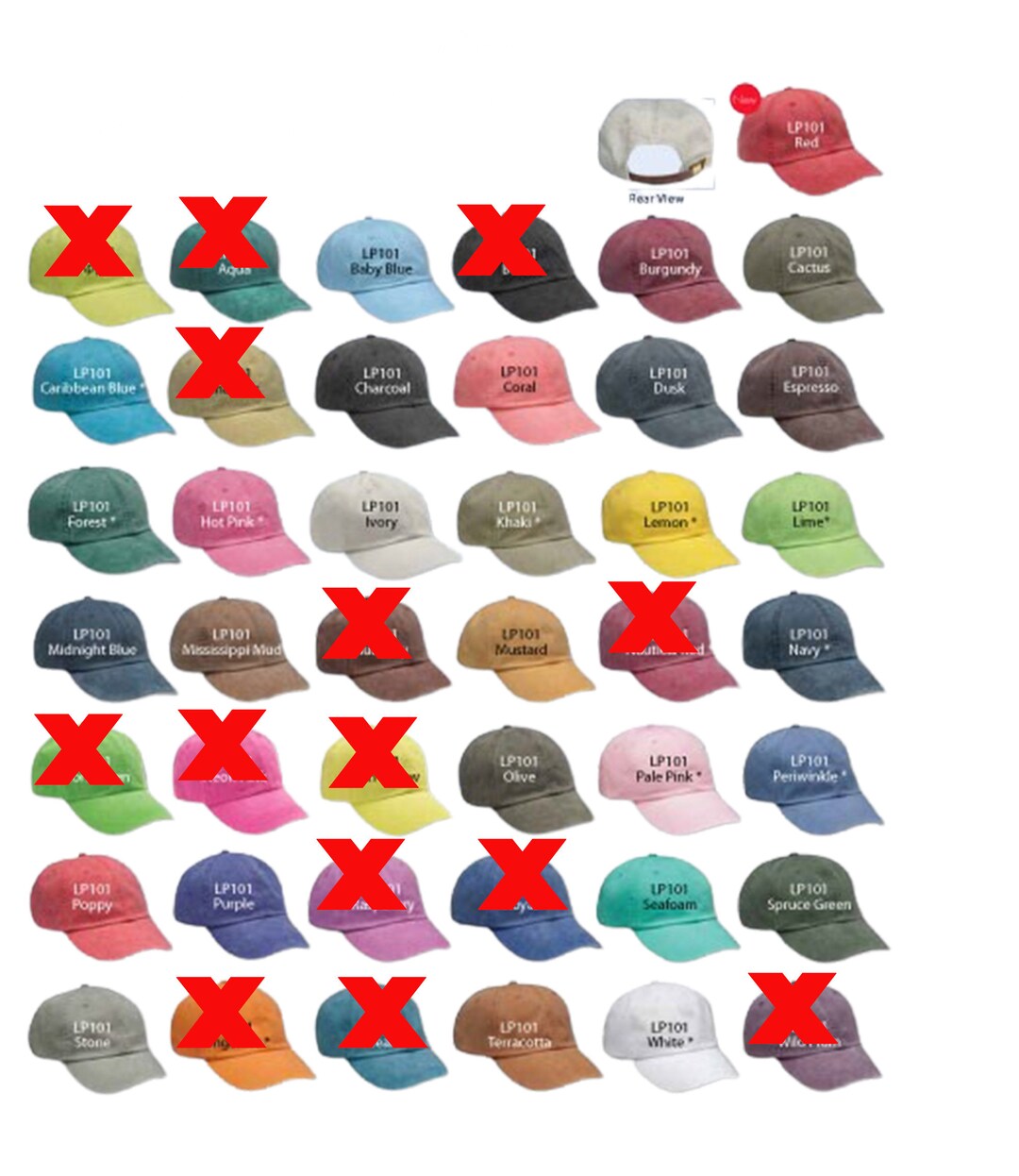 Inventory of BLANK Adams Baseball Caps - for Hat COLOR AVAILABILITY - Etsy