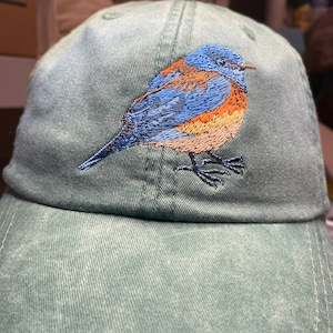 Bluebird Embroidered Baseball Hat, Embroidered Gift for Bird Lovers ...
